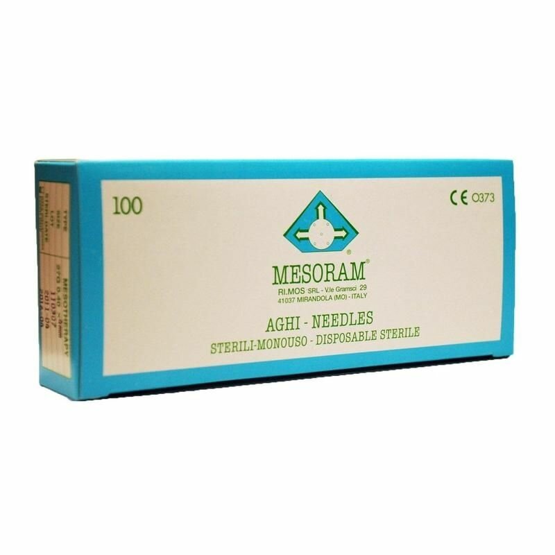 Игла для мезотерапии Mesoram 27G 0,4x12 мм, внешний диаметр 0,22 мм, 100 шт в упаковке
