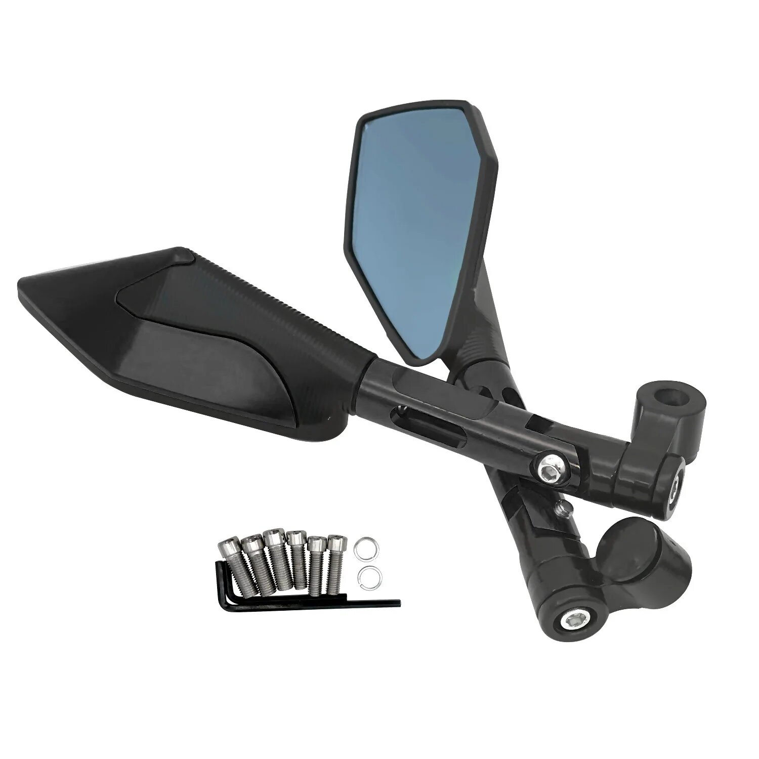 Алюминиевые зеркала заднего вида для мотоциклов Kawasaki Z900 Z900RS Z800 Z1000, 8 Черный, черный