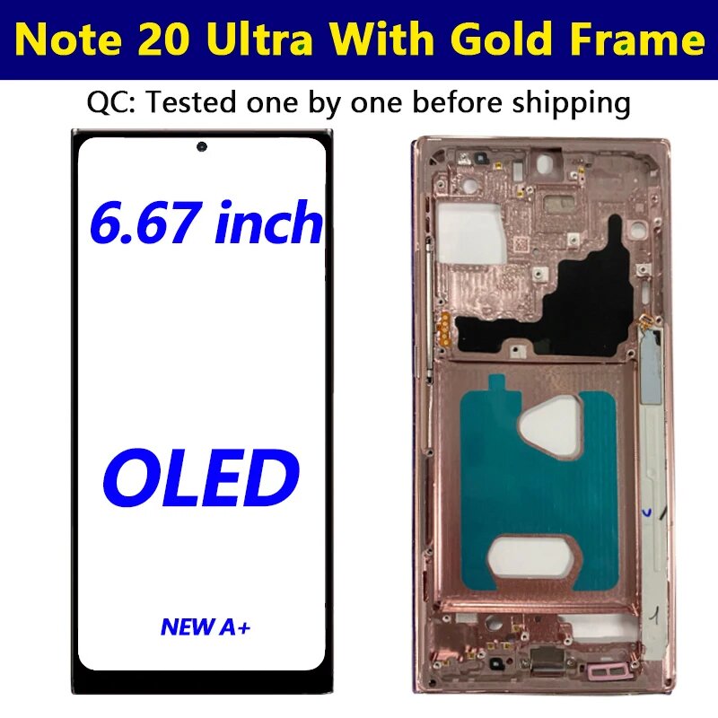 Дисплей OLED Note 20 для Samsung Galaxy Note 20 Ultra 5G N985F N986B N986U, N20Ultra Gold 6.67