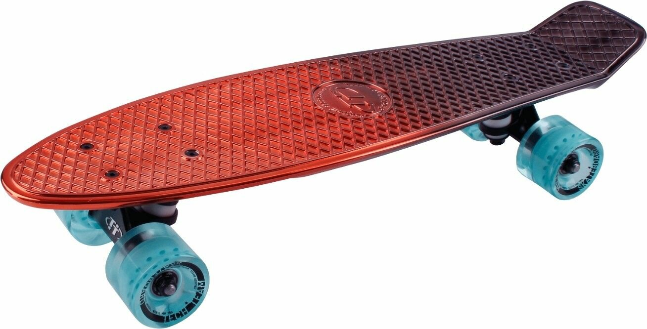 Скейтборд Tech Team Metallic 22, круизер, красный, 22", подшипники ABEC 7