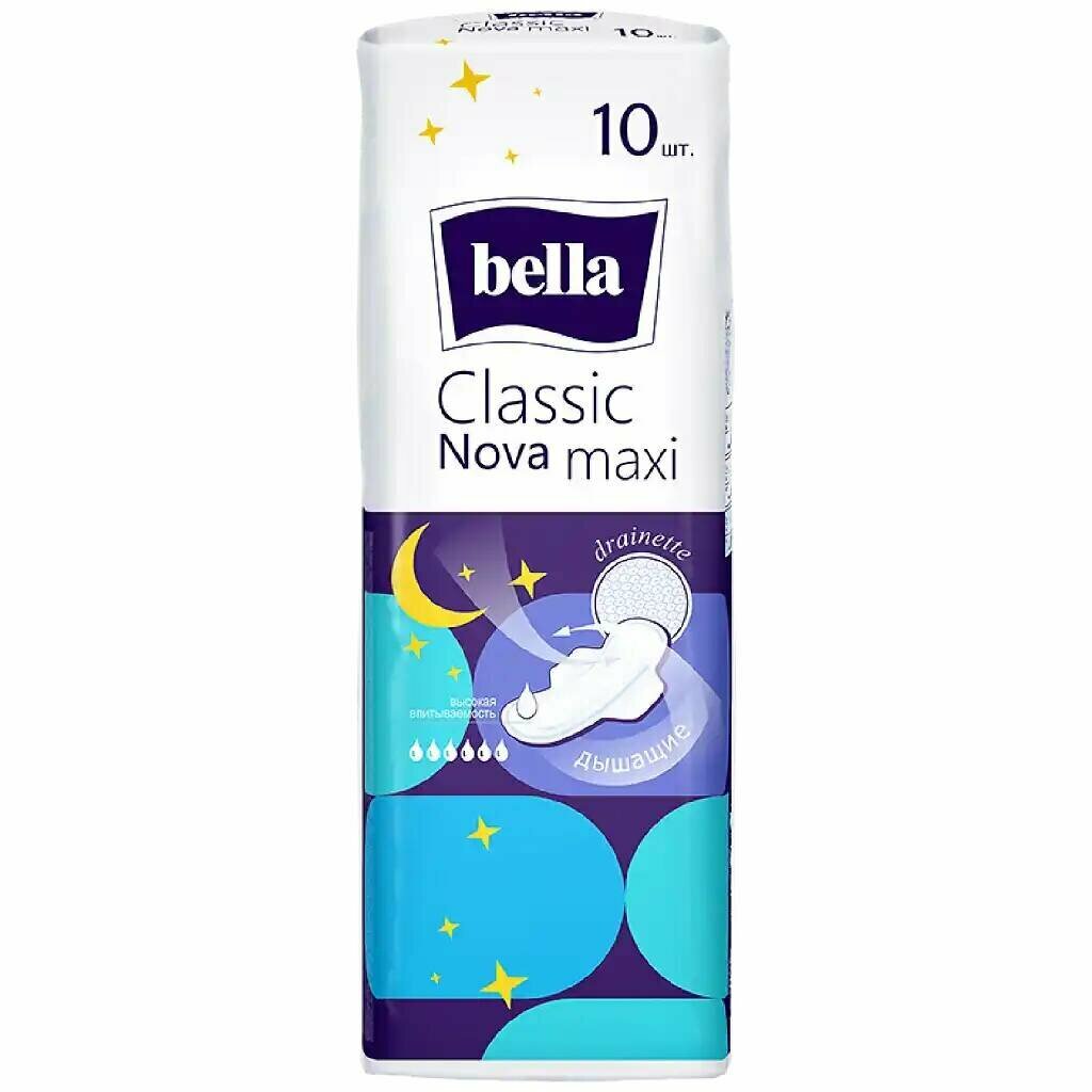 BELLA Прокладки Nova Classic Maxi, 10шт с крыльями.