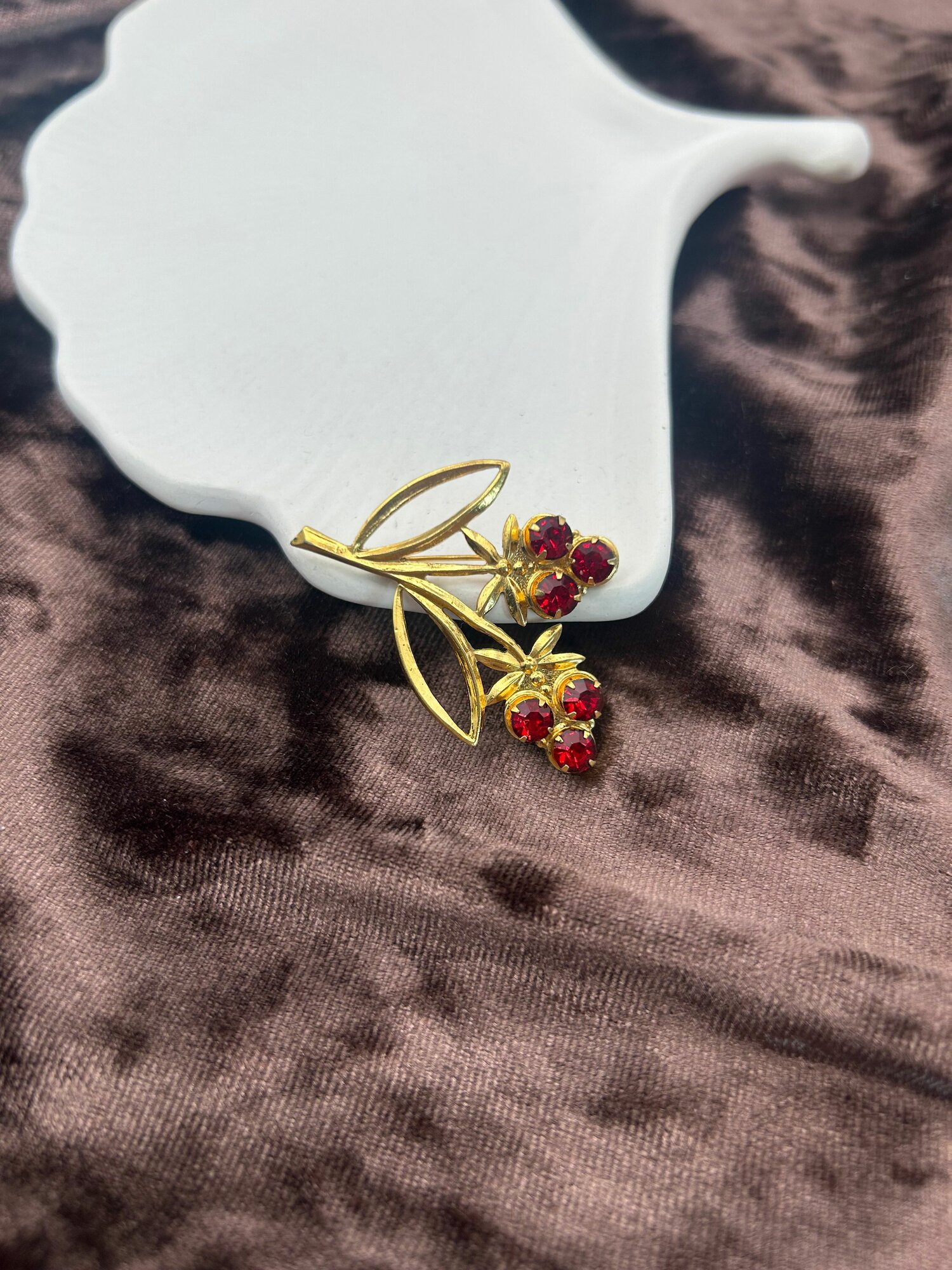 Советская винтажная позолоченная брошь Цветок, клеймо