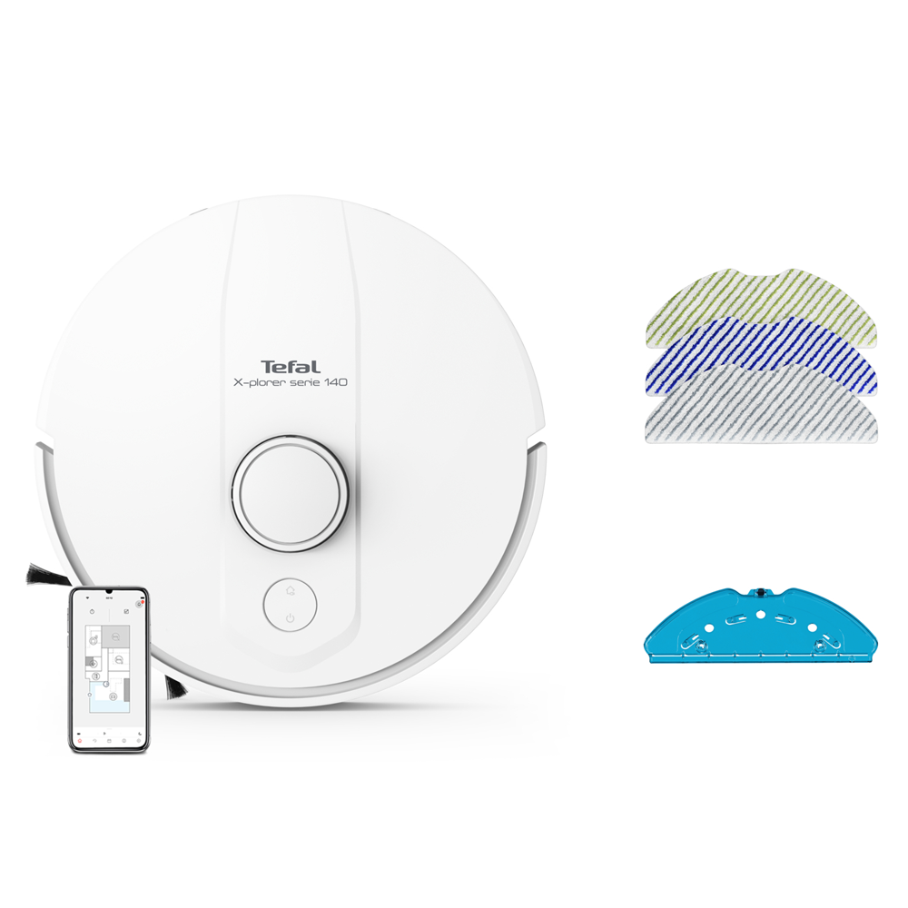 Робот-пылесос Tefal X-Plorer Serie 140 RG9177WH, сухой/влажный, управление со смартфона