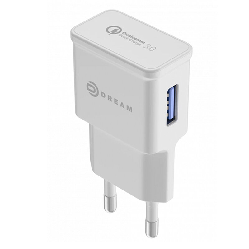 Сетевое зарядное устройство USB A QC3,0 быстрая зарядка 1A Dream S10 для смартфона Android