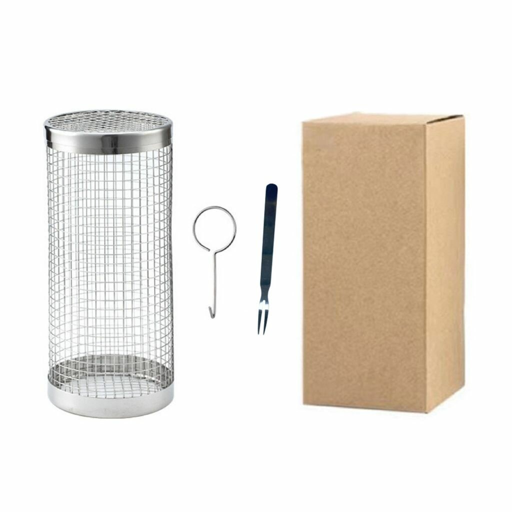 Инструменты для приготовления барбекю, Rolling Grill Cage-S-With Hook Коробка для вилок из нержавеющей стали