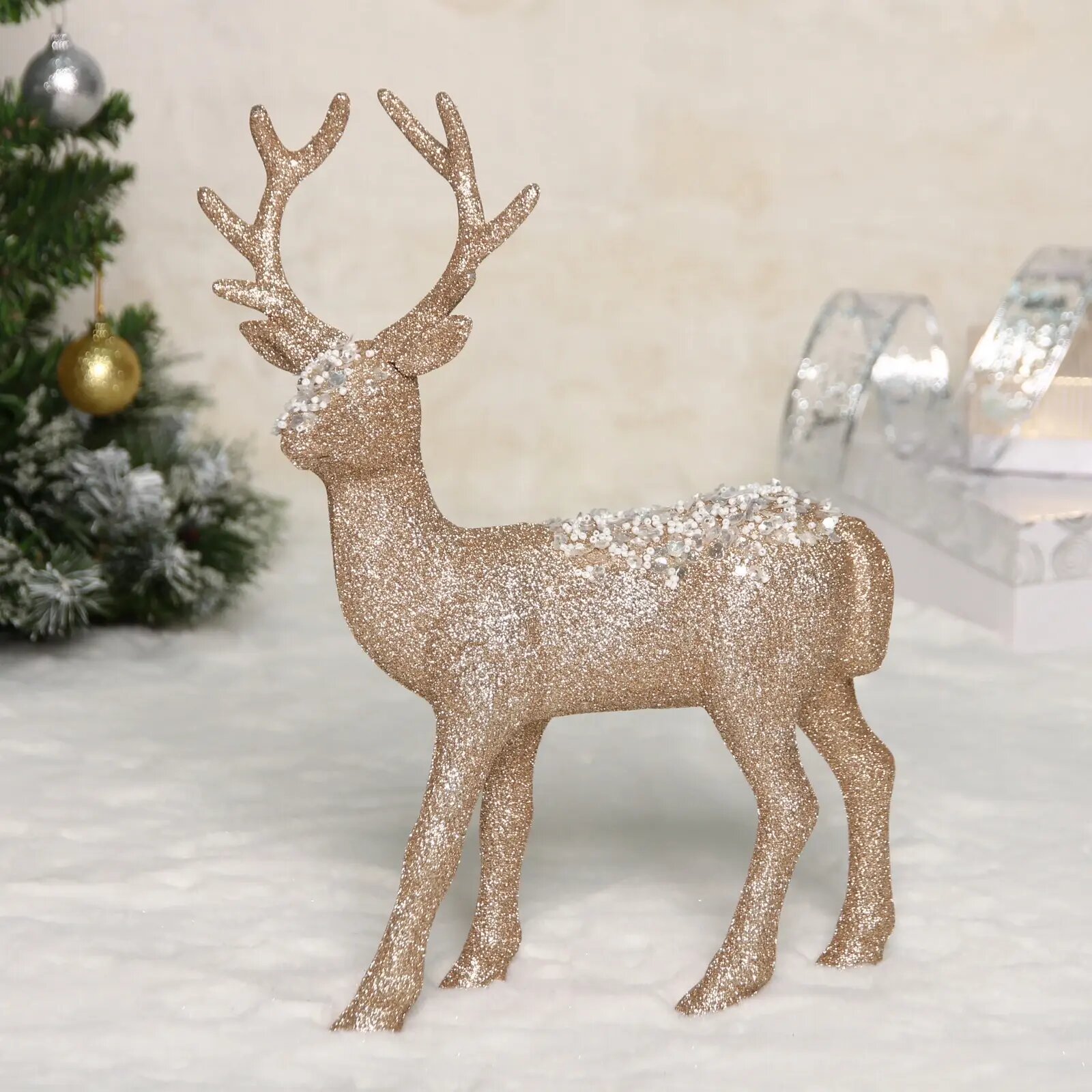 Фигурка новогодняя MAGIC "Лесной олень", 32*22*6 см, золотистый/шампань, пластик