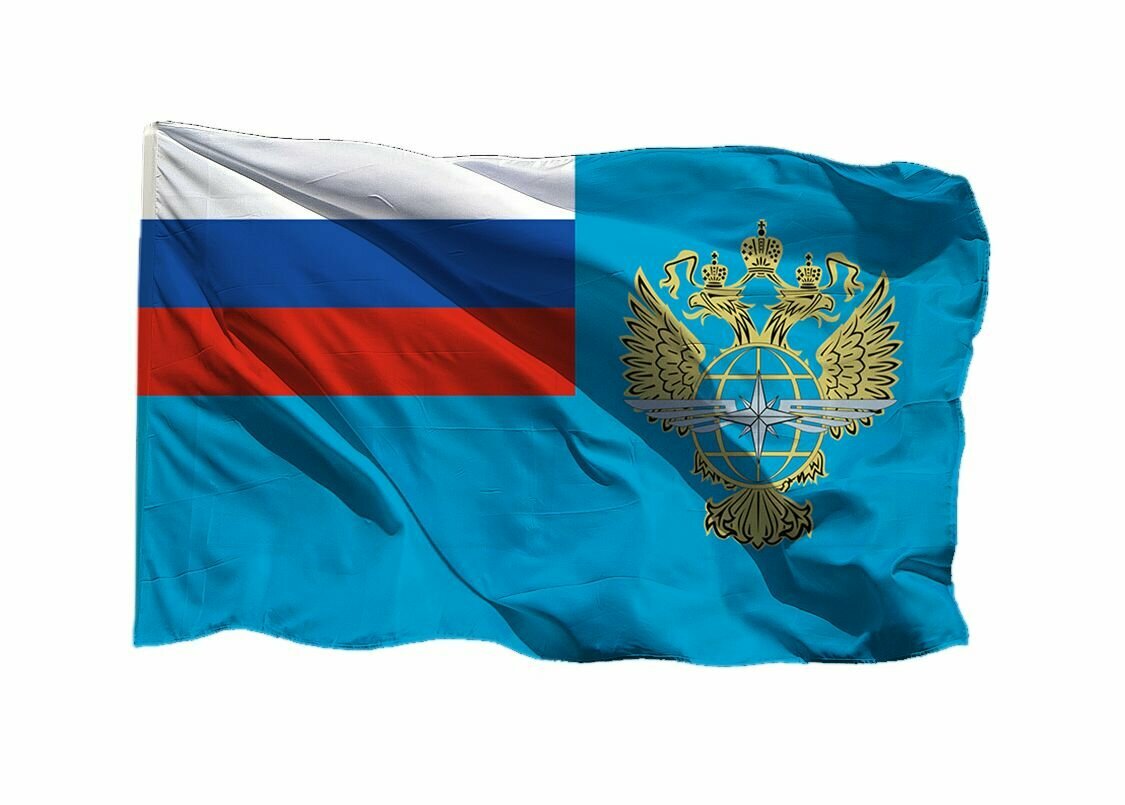 Флаг Минтранса России Министерства транспорта Российской Федерации 90х135 см на сетке для улицы, для флагштока