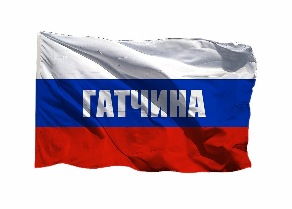 Флаг Гатчины на сетке, 70х105 см - для уличного флагштока