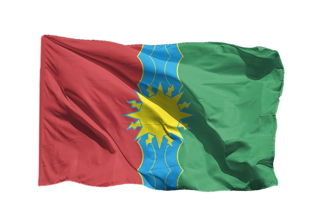 Флаг Братска на шёлке, 70х105 см - для ручного древка