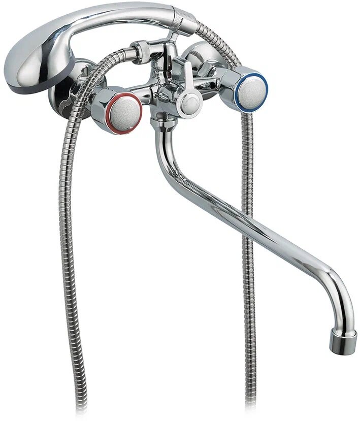 Смеситель Frud R22109, силуминовый, вертикальный, хром, 1500мм, S-эксцентрики