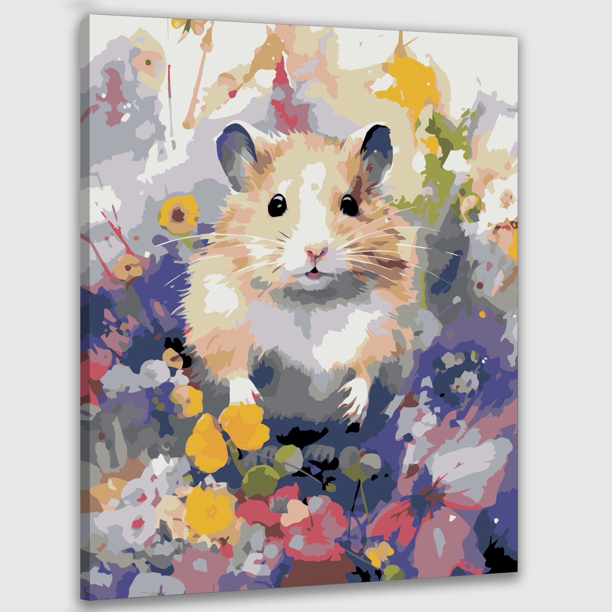 Картина по номерам 40x50 см, акварельная картина, хомячок, царство красок, богатые пигменты, сказочная атмосфера