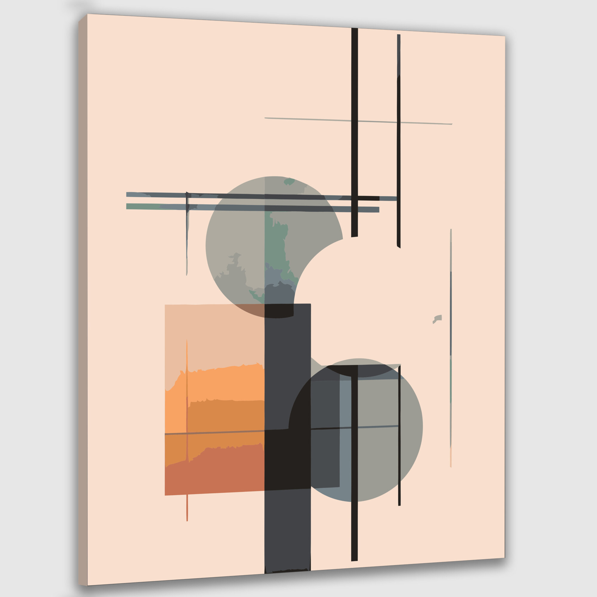 Картина по номерам 40x50 см, цифровое, минимализм, геометрическая композиция, пересекающиеся линии, формы