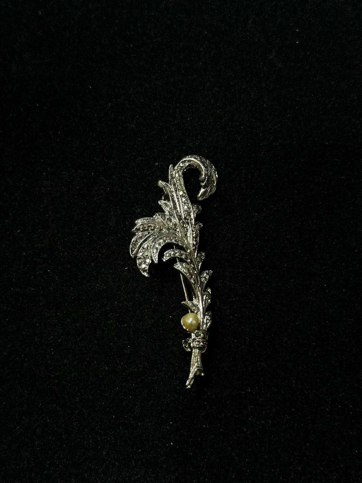 Брошь, винтаж, Англия, 1960е годы, бижутерный сплав с марказитом