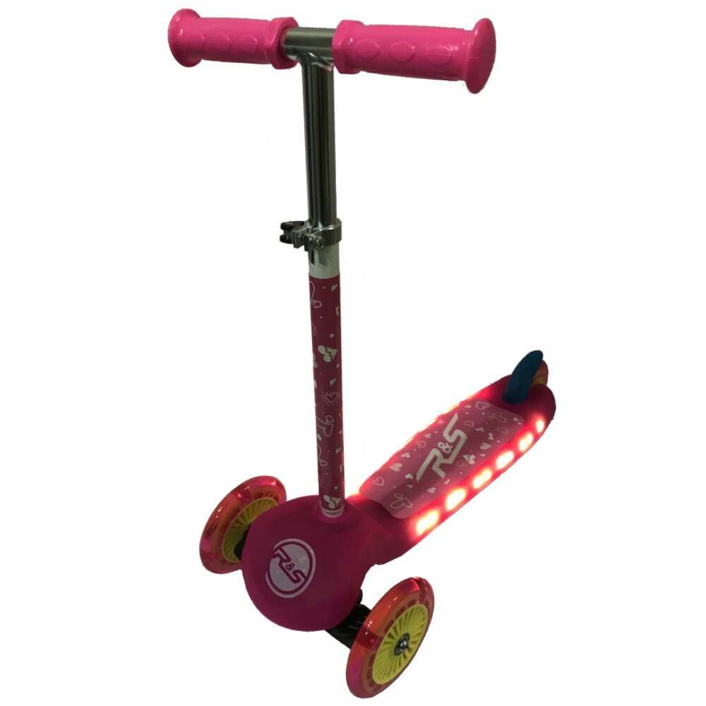 Самокат детский R&S IST-TR-002 трехколесный, пластиковая/стальная рама, нагрузка до 50 кг, розовый