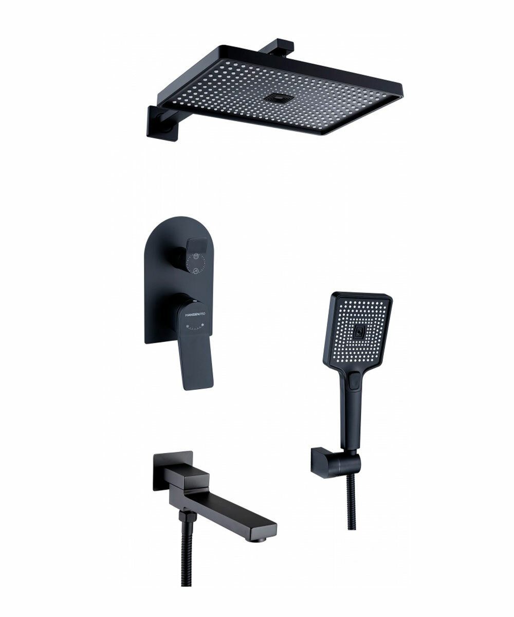 Встраиваемый смеситель для душа и ванны от бренда Hansen HL36099-C черный