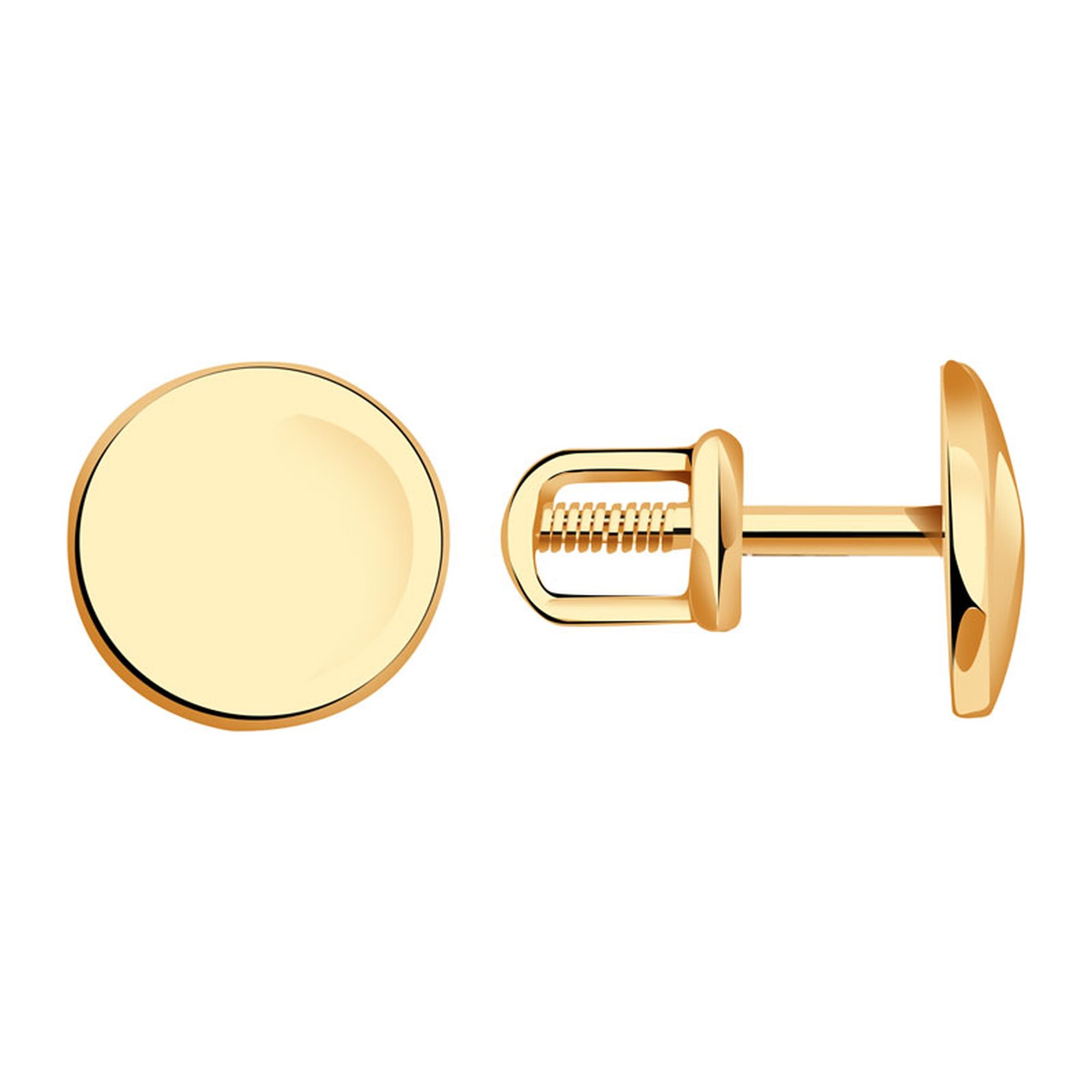 Серьги пусеты Diamant online, красное золото, 585 проба