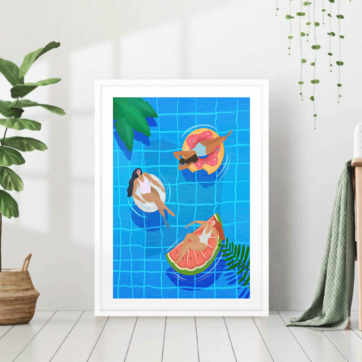 Постер "Бассейн" 40x50 в белой рамке на стену для интерьера