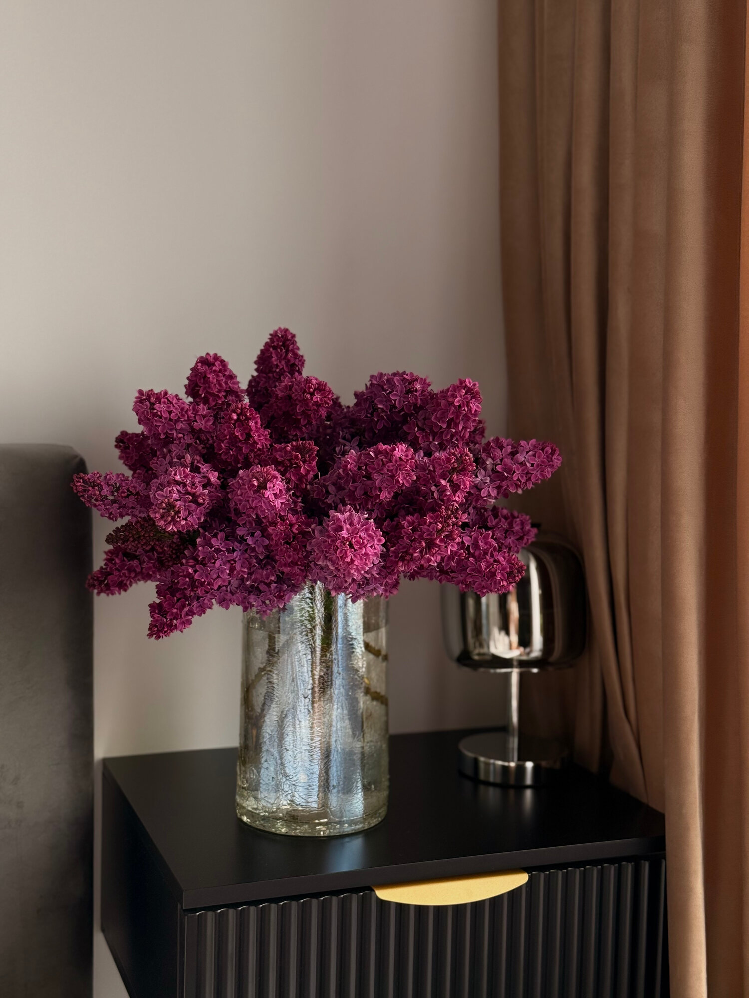 Ваза для цветов стекло перламутровое высота 25 см, диаметр 15 см для средних букетов