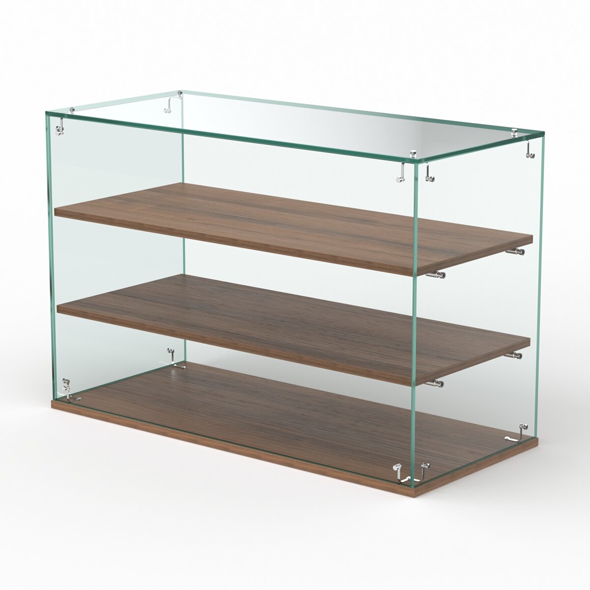 Витрина "сладость" №17А-О-П для выпечки настольная с прямыми полками без дверок пдсп, Орех