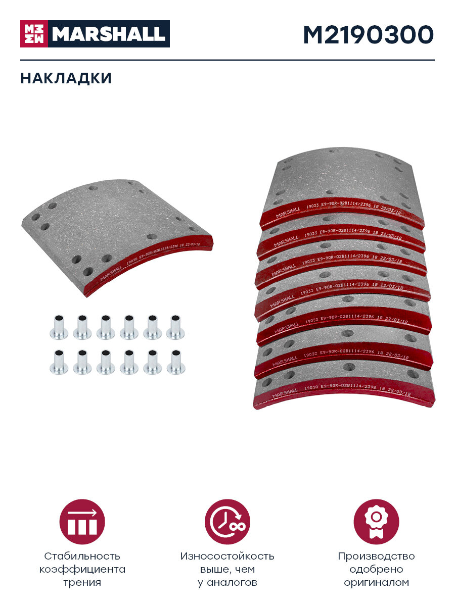 Комплект тормозных накладок (ном.) WVA 19030; 19033