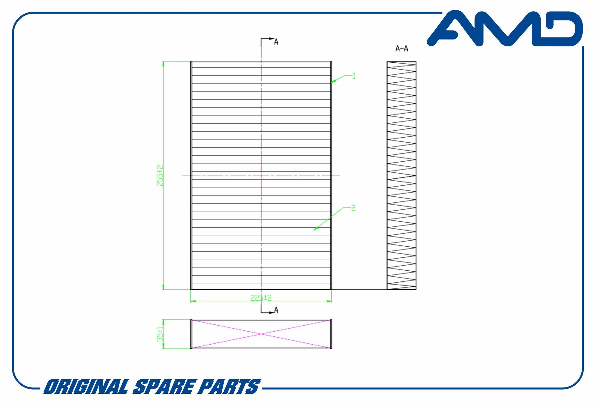 Фильтр салонный угольный для Фольксваген Поло 5 AMD. FC741A AMD