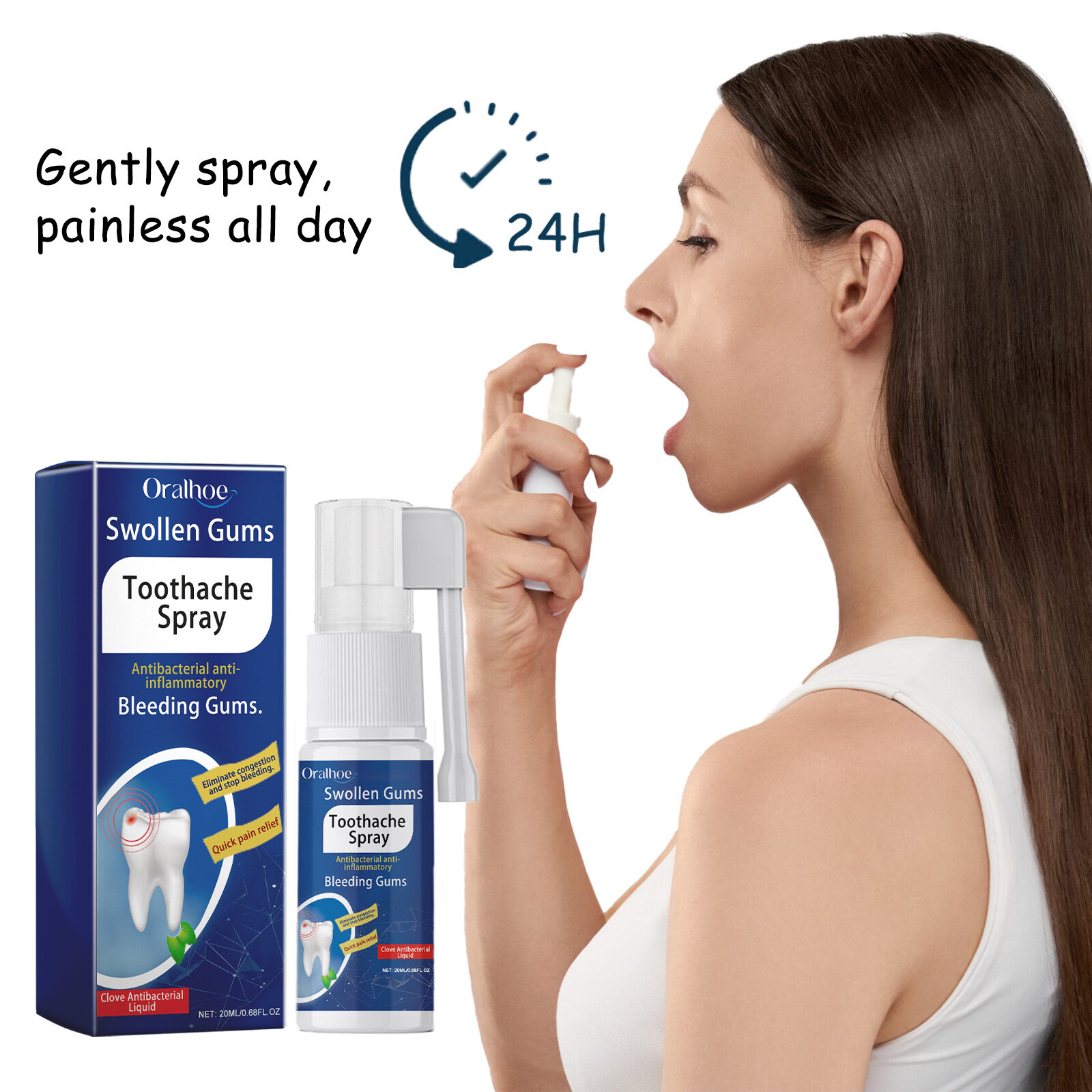 PSYTN914YX01-20 мл спрея от зубной боли SOUTH MOON, спрей для ухода за полостью рта, Нежный спрей для ухода за полостью рта для облегчения зубной боли и комфорта. 30 мл (1 унция) для мужчин/женщин, свежий и легкий аромат, стойкий аромат, прямые продажи