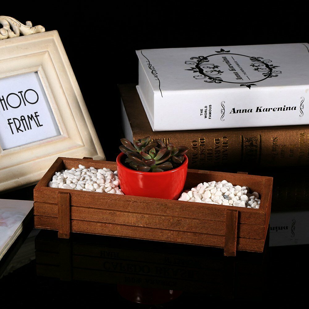 Деревянная коробка для растений трава цветок суккулент Innen/Outdoor домашний сад прямоугольная ящик хранения, материал дерево, размер 22.5 x 8.4 x 4.1 см, вес 117 г, в комплект входит 1 шт, цвет как на картинке