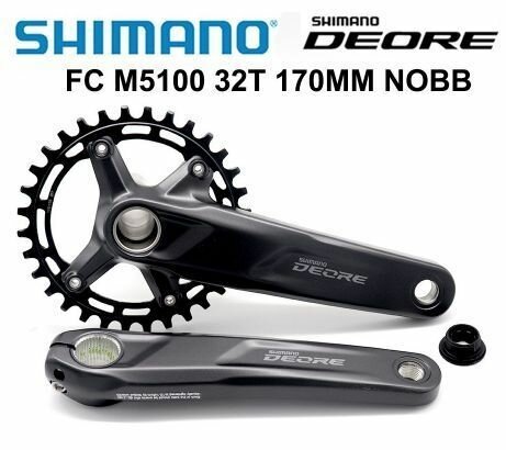 Система Shimano Deore M5100 Hollowtech II 170 мм, звезда 32T, без каретки