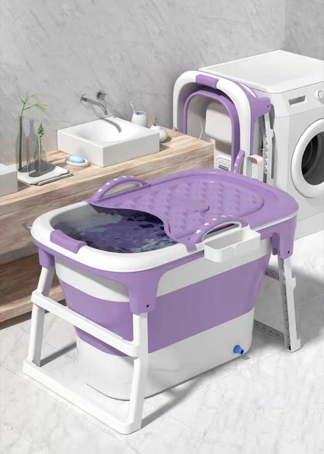 Складная ванна для взрослых, предназначенная для небольших квартир -jua