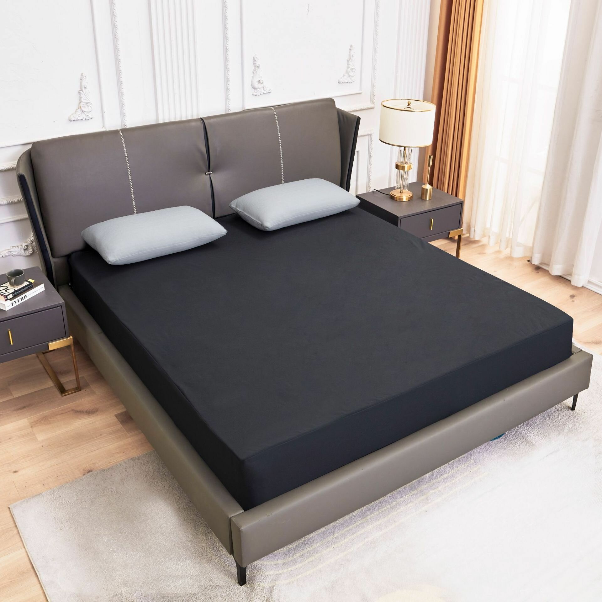 Универсальный водонепроницаемый наматрасник, 200x220см, высота 30см