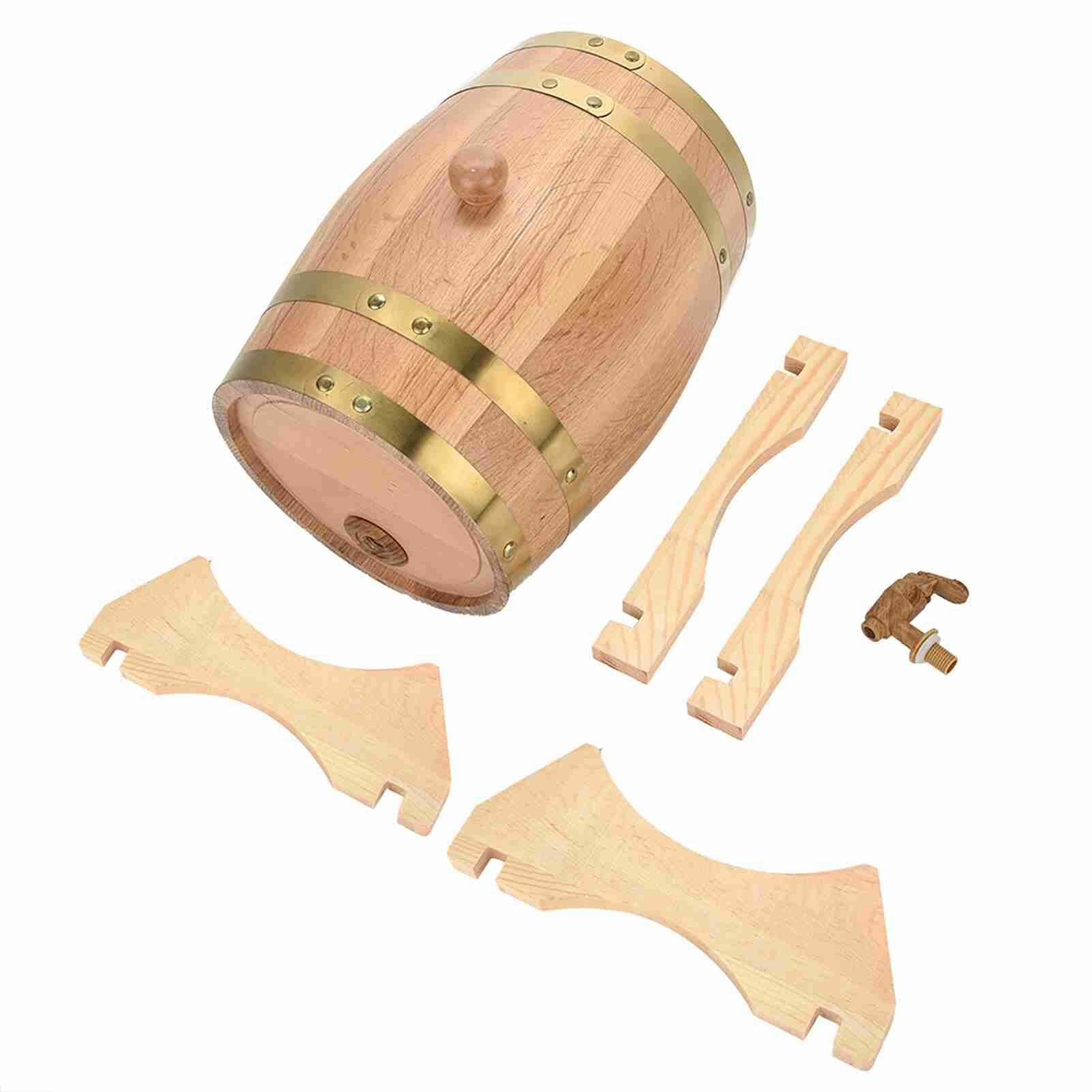 Деревянный бочонок из дуба для вина, пива и спиртных напитков, 1,5 10 л, с подставкой