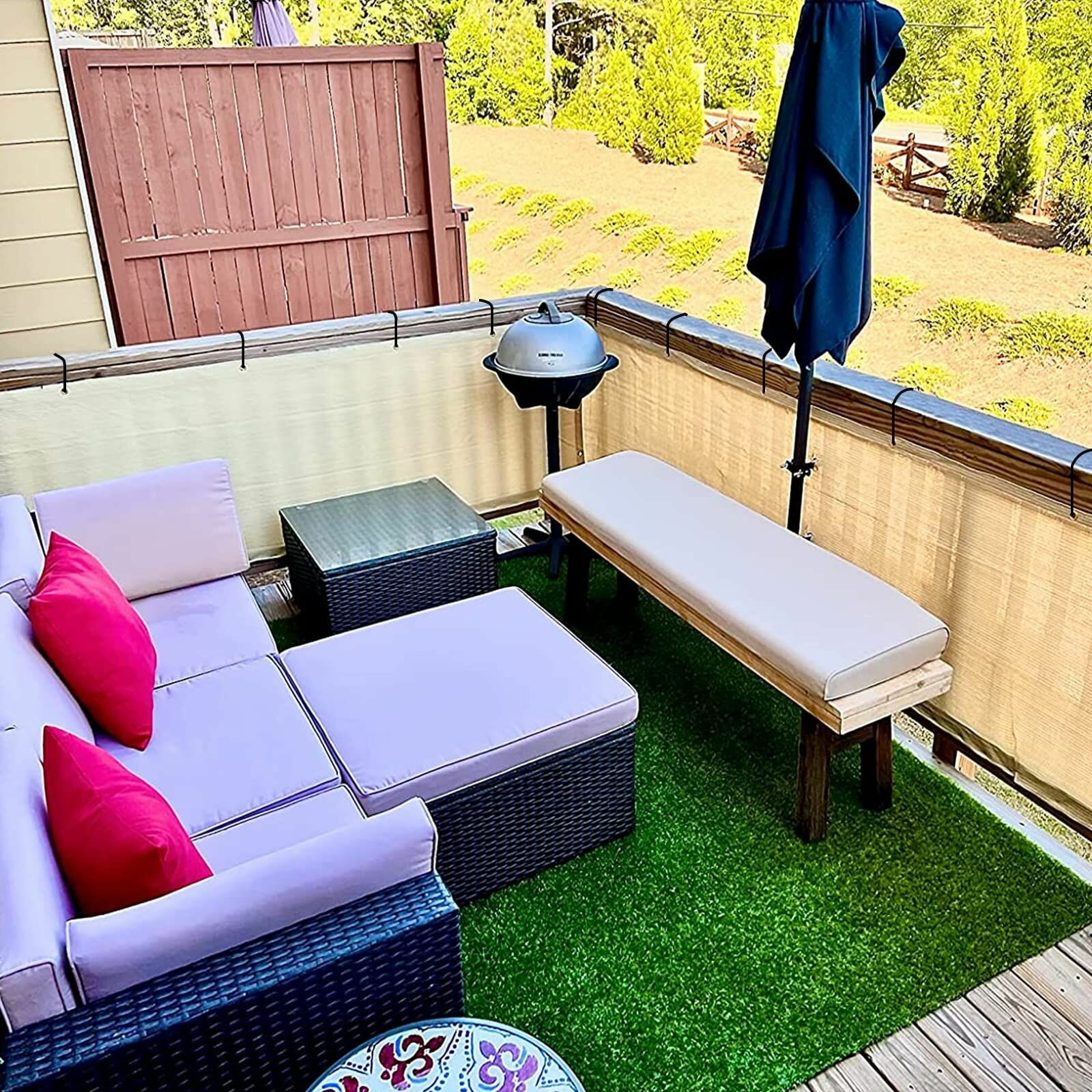 Сетка для забора, Экран конфиденциальности балкона, 10 x 0.9м, HDPE