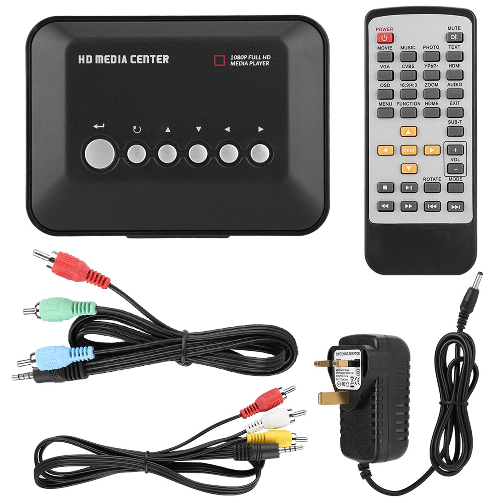 МиниатюрныйHDMI-плеер1080pдлявоспроизведенияаудио-ивидеоконтента, поддержкаSD-карт.