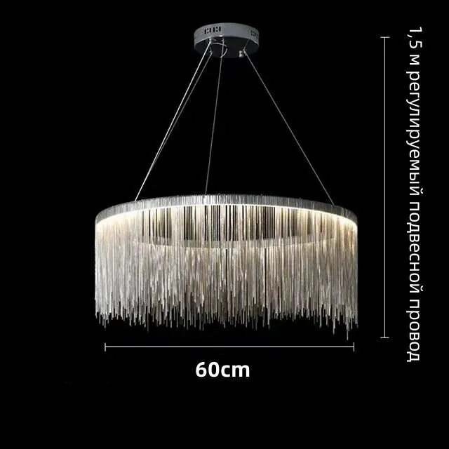 Подвесная люстра, современный стиль, LED, 36 Вт, алюминий, 600x600x350 мм, нейтральный белый свет — фото 1