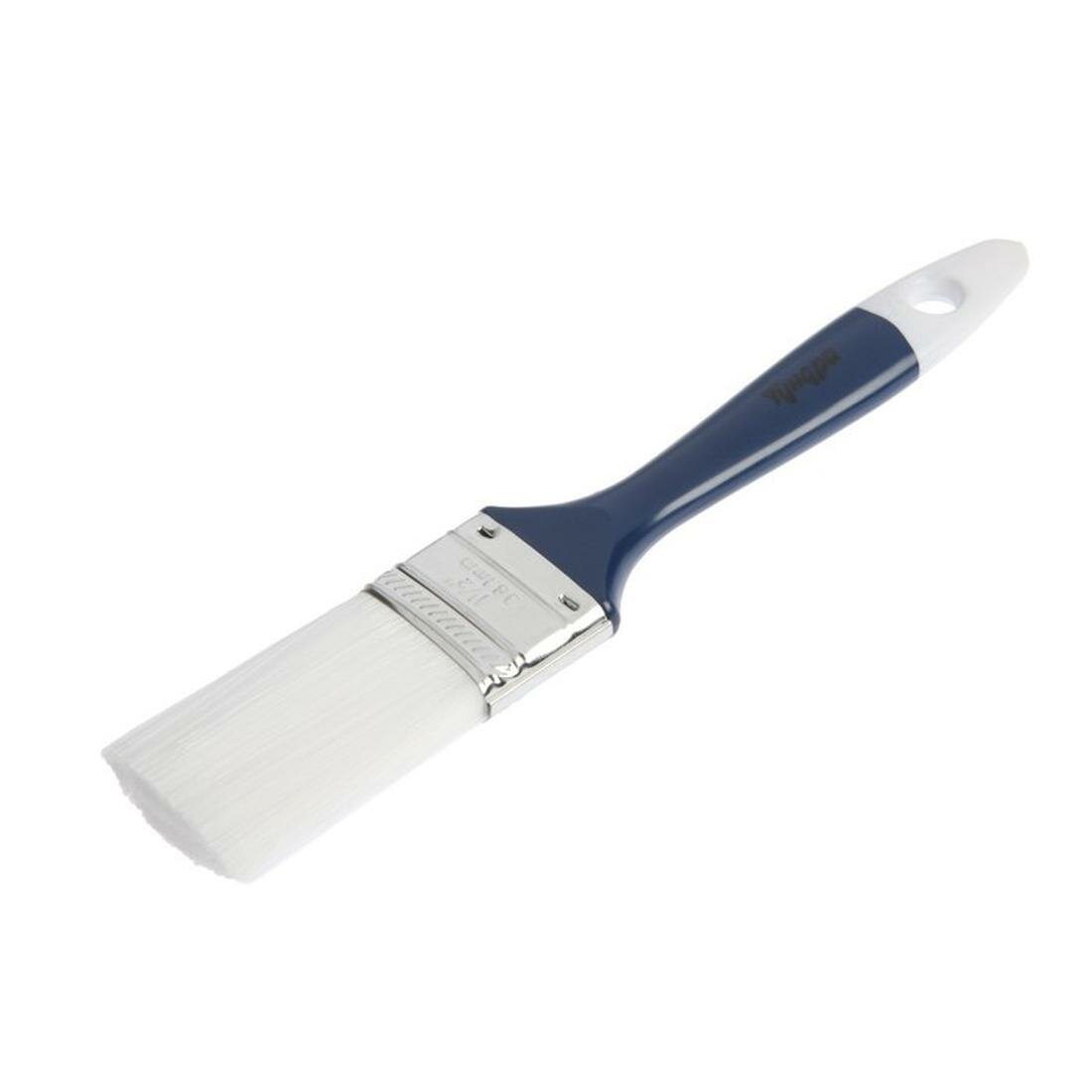 Кисть плоская тундра, искусственная щетина, пластиковая рукоятка, 1.5", 38 мм