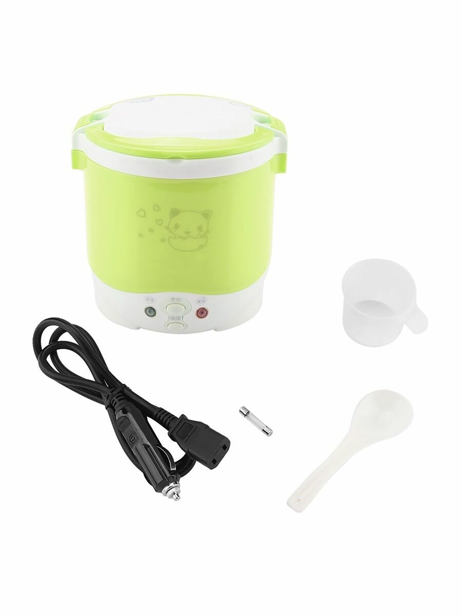 Электрическая рисоварка, 24 В, 140 Вт, пароварка для грузовиков, многофункциональная, 1 л, портативная, зеленая