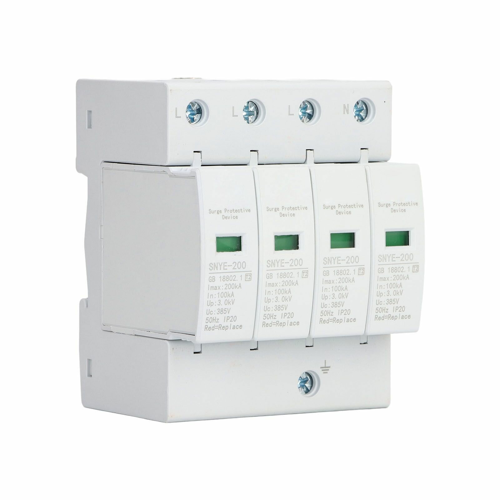 Дом Устройство защиты от перенапряжения 150KA Огнеупорный ПК Устройство защиты от перенапряжения для распределительной коробки 385V 3P