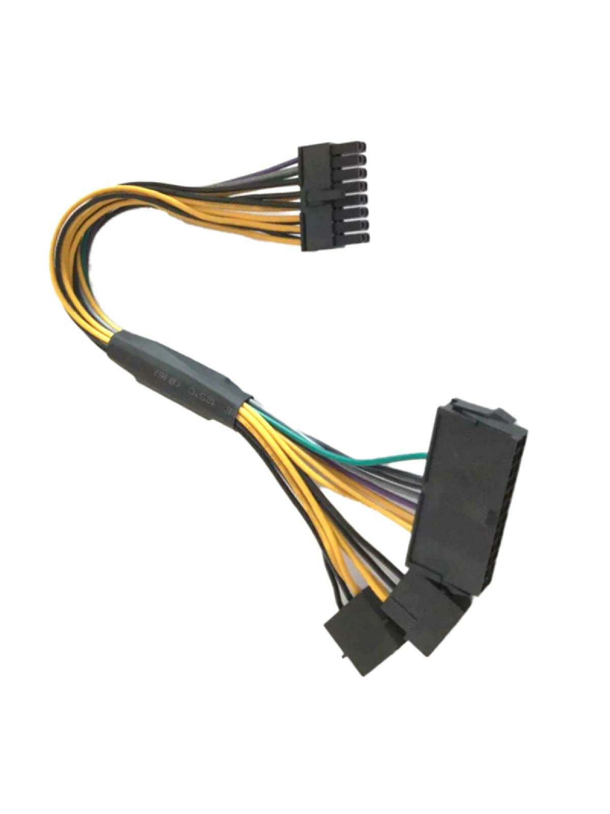 ATX24Pin to Motherboards 16Pin Adapter Cable with Double 4Pin Connectors for Computers Motherboards Power Cord