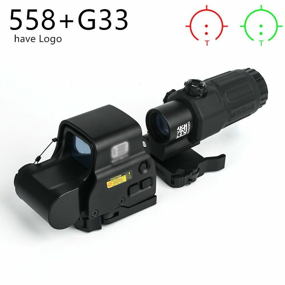 Голографический прицел HHS Airsoft 558 Red Dot Каллиматор с лупой G33