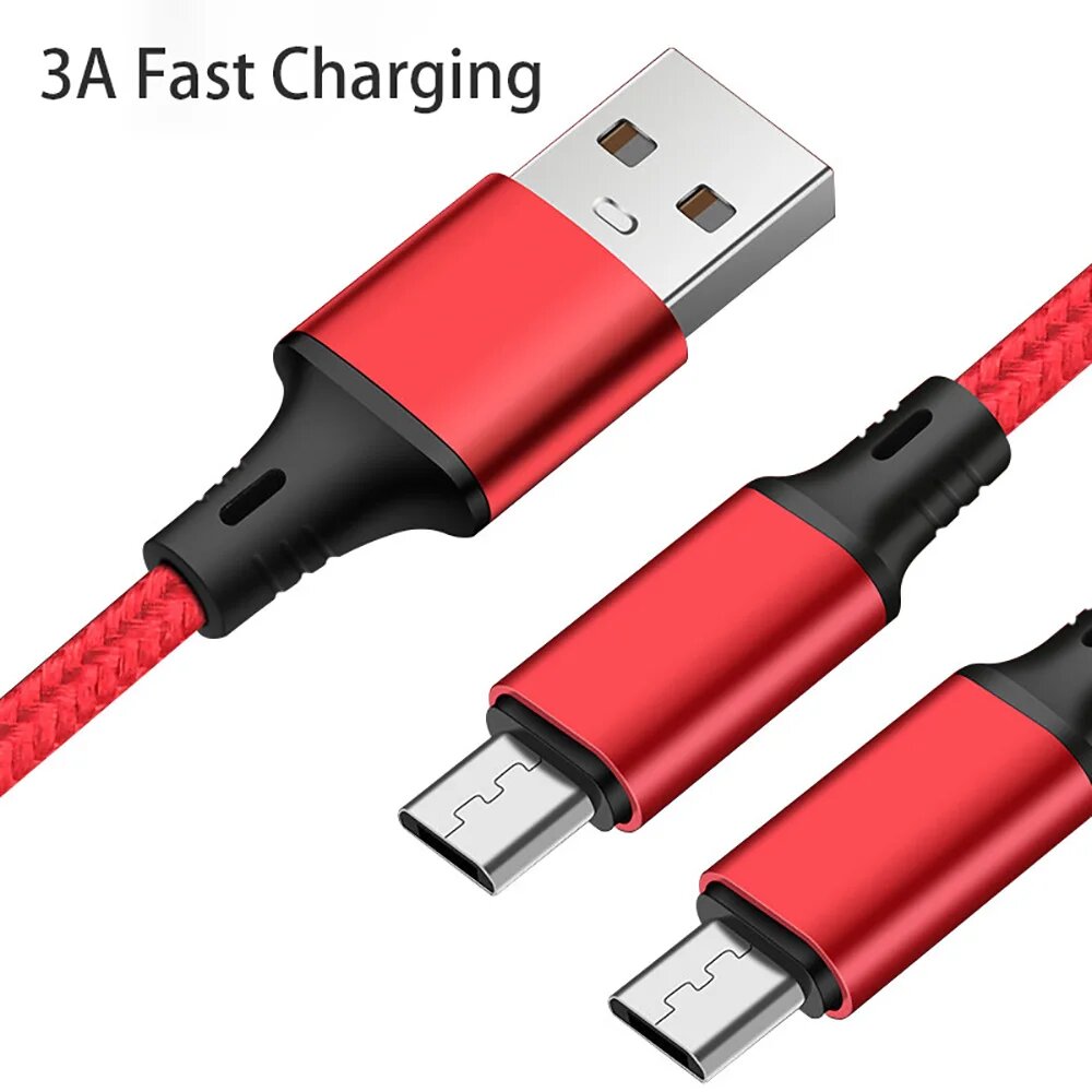 Черный Micro USB кабель 1м для Galaxy, Huawei, Xiaomi