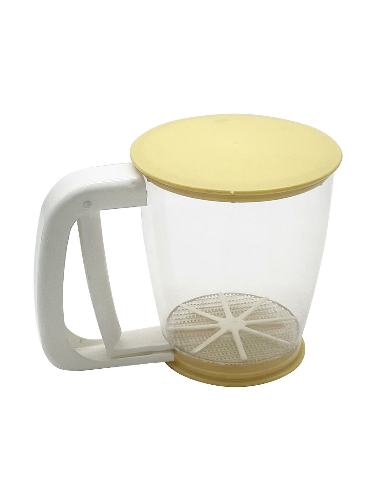 Фильтр-сито для муки, пластиковый стаканчик для порошка, сито для сахара, механическая сетка, кухонный инструмент для выпечки, дуршлаги