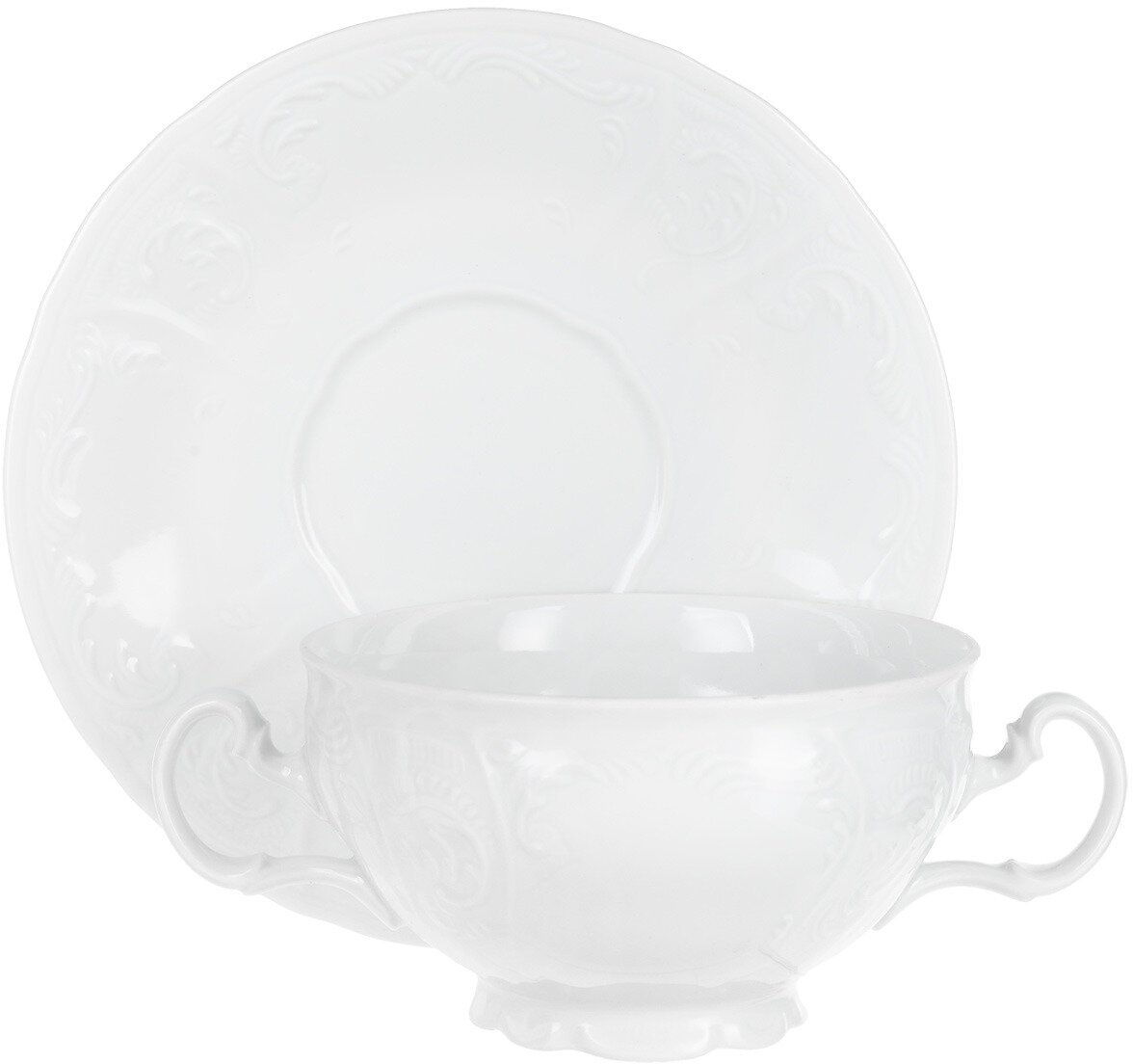 Чашка 360 мл с блюдцем 180 мм для бульона; "Bernadotte", недекорированный, 1 пара, Thun/ БТФ0063
