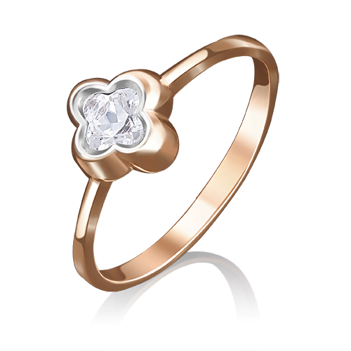 Кольцо, красное золото, 585 проба, фианит