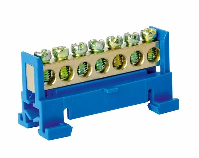 Электро TS-0609F 6х9 7 отв. на DIN-изоляторе стойка син. Энергия