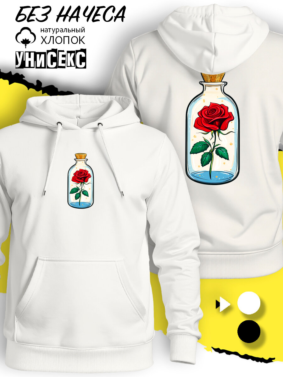 Худи Толстовка свитшот роза в бутылке