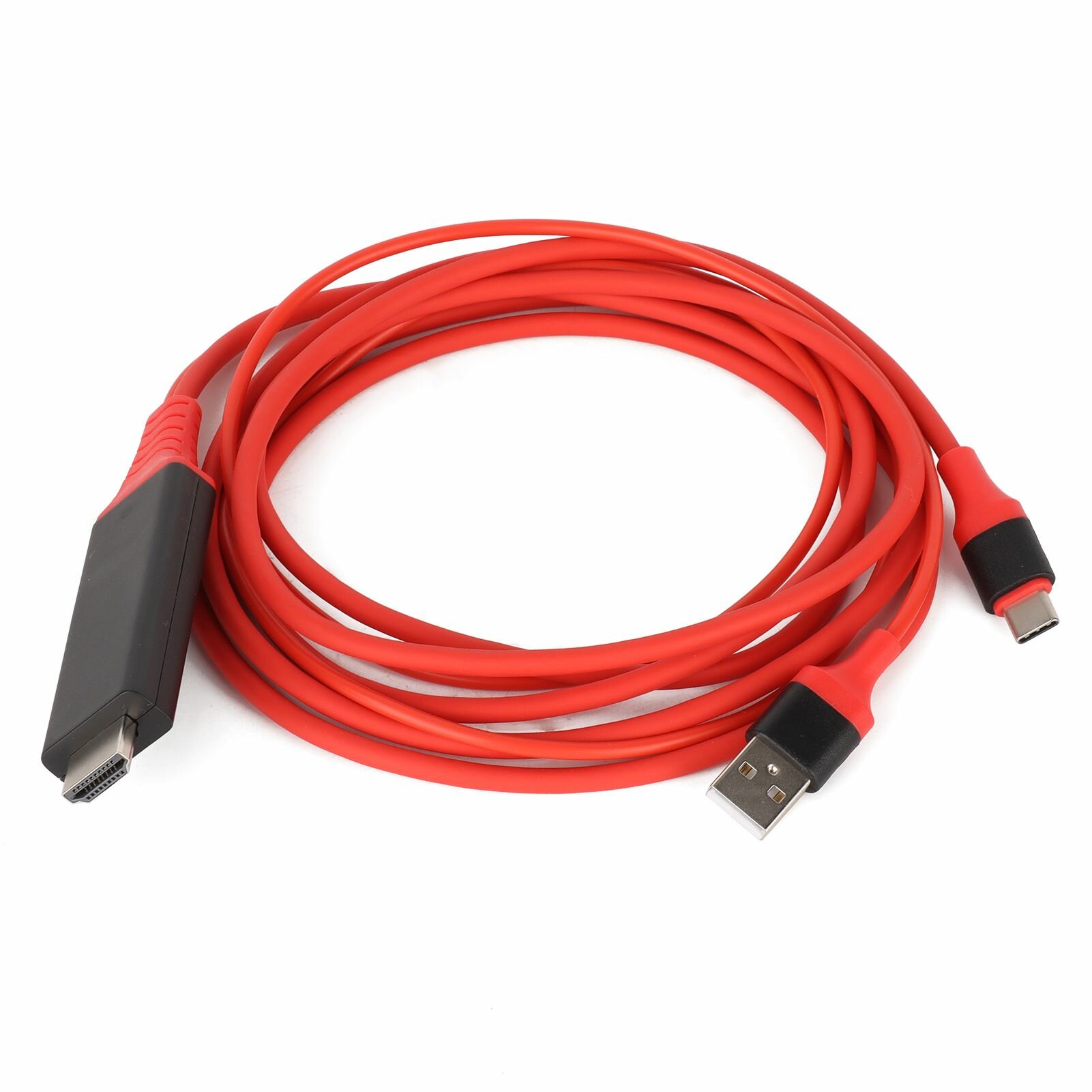 Кабель-адаптер Type-C to HDMI, USB 3.1, красный