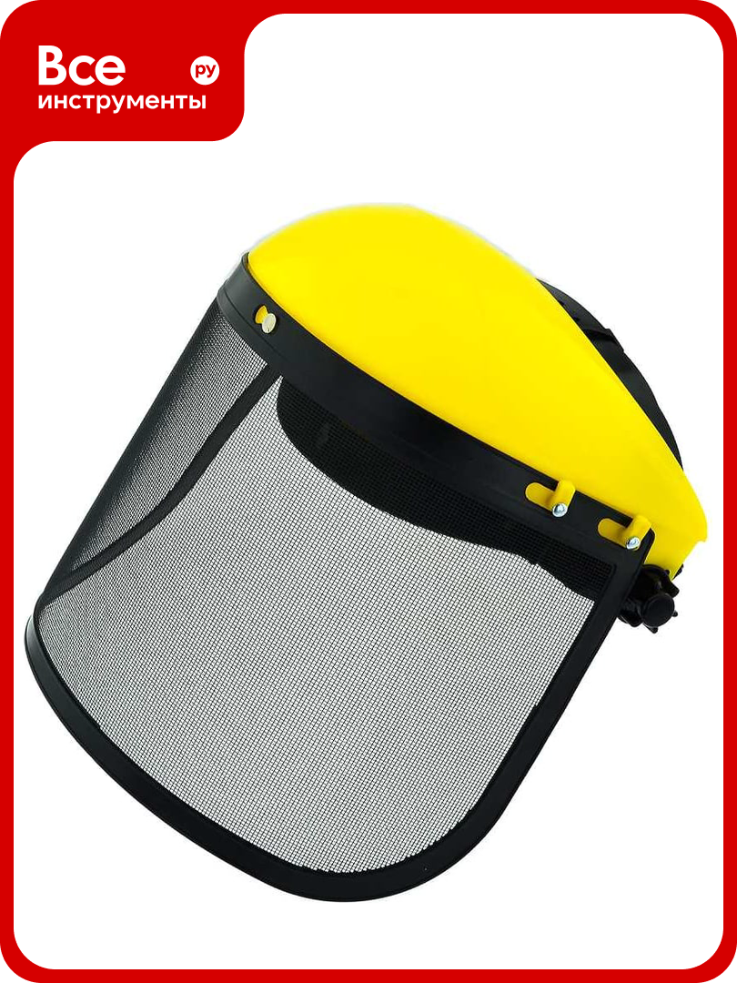 Защитный щиток лицевой откидной с оголовком и стальной сеткой Diamond Industrial DIDSHZM, металлический каркас