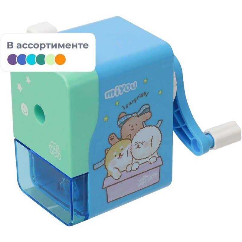 Точилка механическая Deli E0739 MiYou, 1 отв, пластик, без струбцины ассорти