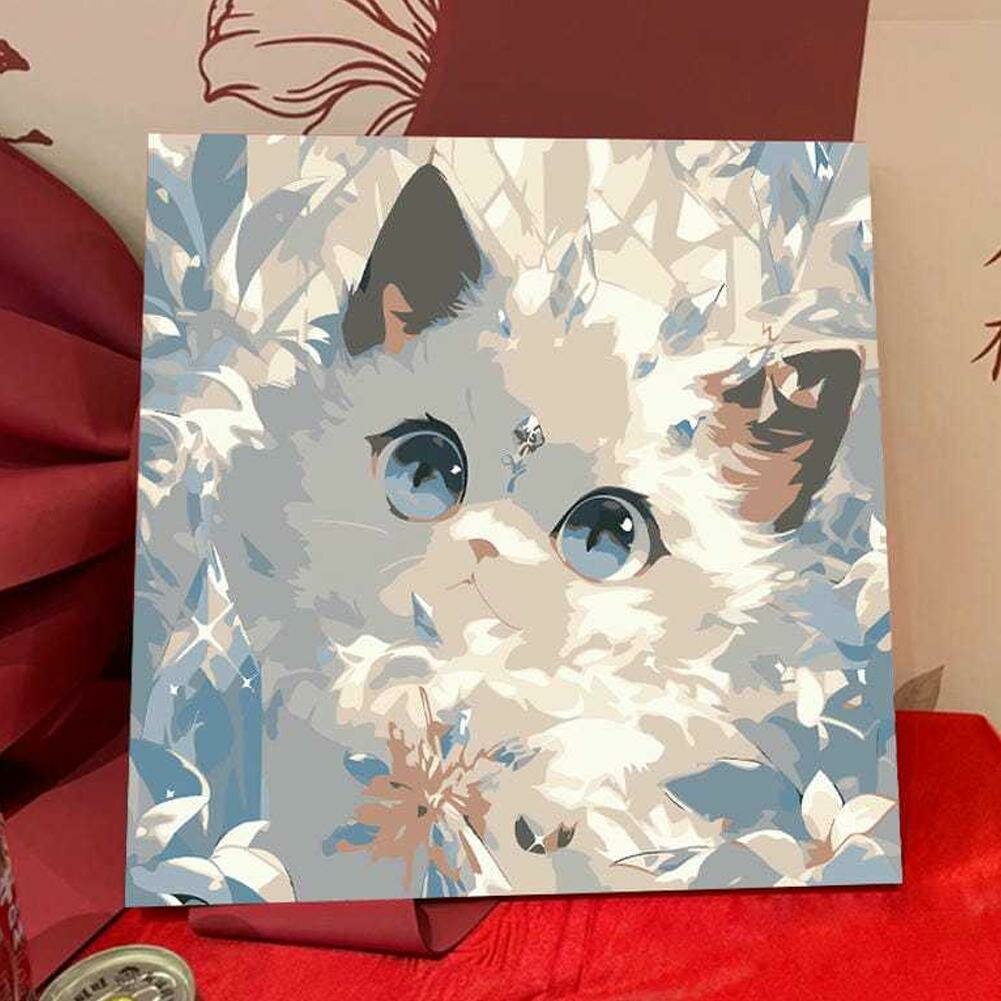 Картина по номерам для детей 20х20 черный Кот