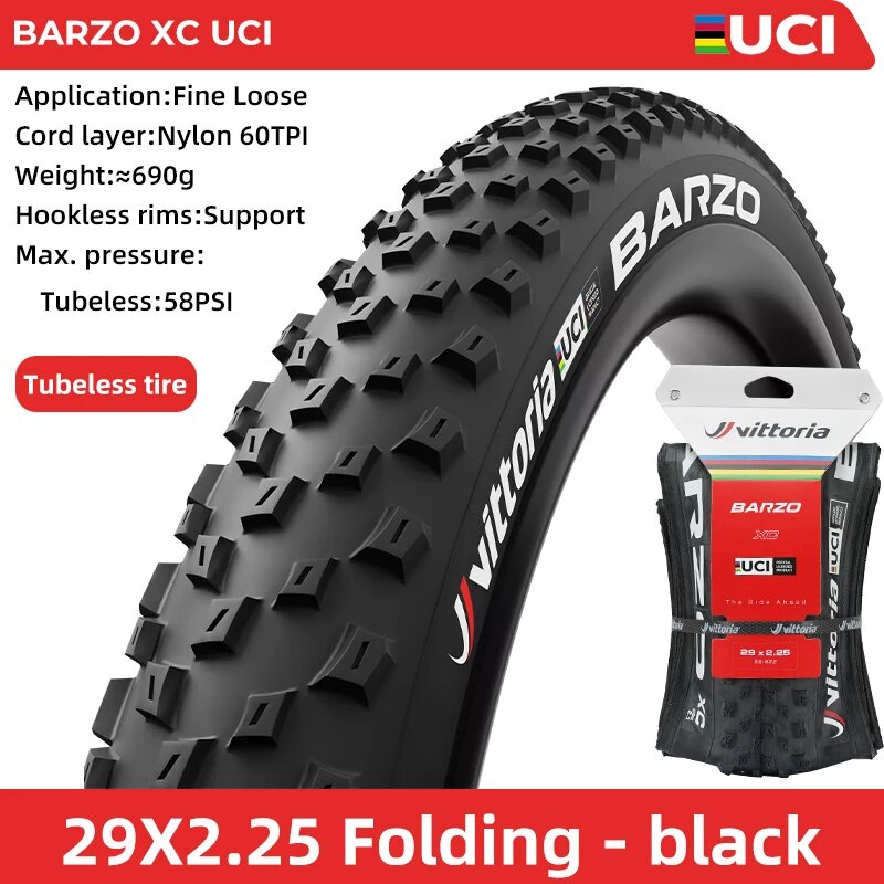 Vittoria Barzo / Mezcal 29x2.1 / 2.25 Бескамерная шина для горного велосипеда Barzo 29x2.25